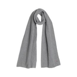 Tommy Hilfiger Strickschal »TH FLAG PIMA COTTON CASH SCARF« mit Logostickerei, mit Kaschmiranteil Unisex Mid Grey Heather