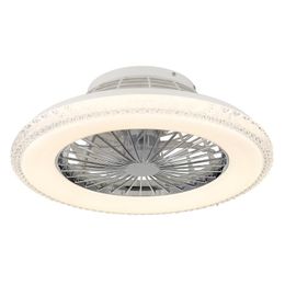 Globo LIGHTING Deckenleuchte »CORUSSO« LED-Modul 1 Stk. Ventilator /Schlafzimmer / Wohnbereich /Arbeitszimmer / verchromt rund verchromt