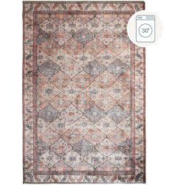 FLAIR RUGS Teppich &raquo;Dion&laquo; rechteckig 4 mm H&ouml;he Traditioneller Teppich, waschbar, Wohnzimmer, Schlafzimmer rot Polyester