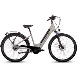 SAXONETTE »Premium Plus 3.0« 8 Gang Nabenschaltung Mittelmotor 250 W Pedelec, Elektrofahrrad für Damen u. Herren silberfarben+schwarz