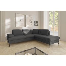 Sit & More sit&more Ecksofa &raquo;Morris Jubi L-Form, B: 238 cm&laquo; mit Armteilfunktion & 1 Zierkissen, optional Bettfunktion grau 95% Polyester, 5% Polyamid