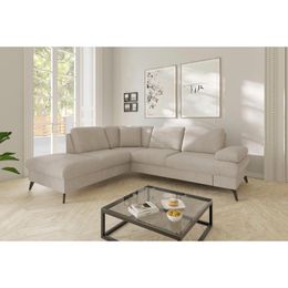 Sit & More sit&more Ecksofa &raquo;Morris Jubi L-Form, B: 238 cm&laquo; mit Armteilfunktion & 1 Zierkissen, optional Bettfunktion beige 100% Polyester