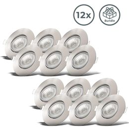 B.K.LICHT Einbauleuchte LED-Modul 12 Stk. Warmwei&szlig; matt-nickel