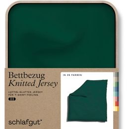 Schlafgut Bettbezug »Knitted Jersey uni, aus Bio-Baumwolle mit Elasthan, Reißverschluss« bügelfrei, Mix & Match Bettwäsche: passender Kissenbezug...