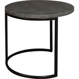 Mäusbacher MÄUSBACHER Couchtisch »Couchtisch rund« Couchtisch rund Durchmesser 60cm, Metallgestell schwarz + Keramik optik grau