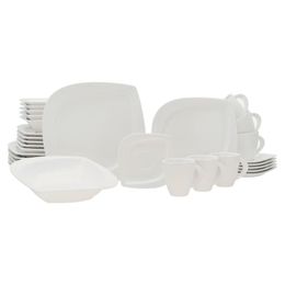 Creatable Kombiservice »Geschirr-Set Melbourne« Service, elegante Blattform, 30 Teile, für 6 Personen naturweiß