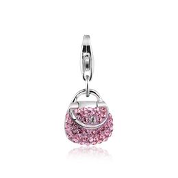 NENALINA Charm-Einhänger »Tasche Anhänger 925 Silber, mit Kristallen von Swarovski « Silber Modischer Bag-Charm aus 925er Sterling Silber