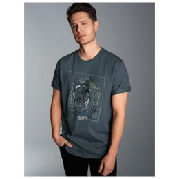 TRIGEMA T-Shirt »T-Shirt mit großem Husky-Printmotiv« 1 Stk. tlg. anthrazit XL XL DELUXE-Single-Jersey