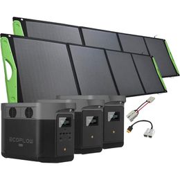 EcoFlow Solaranlage &raquo;Delta Max 1600 + 2 x 200W Offgridtec Hardcover Solartasche&laquo; mit 2x Delta Max Erweiterungsakku 2016Wh, Plug and play schwarz...
