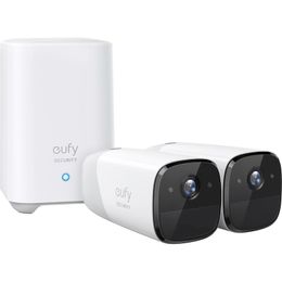 Eufy &Uuml;berwachungskamera &raquo;Security by ANKER Cam 2 Pro Doppelset&laquo; Au&szlig;enbereich;Innenbereich Packung, 2 Stk. tlg. wei&szlig;