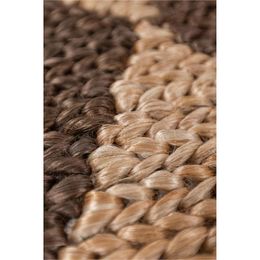FLAIR RUGS Teppich &raquo;Effie Diamond&laquo; rechteckig 5 mm H&ouml;he handgekn&uuml;pft braun Baumwolle, Jute