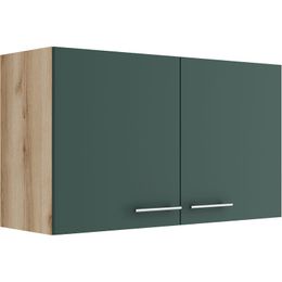 Optifit Hängeschrank »Bella« Breite 100 cm, 2 Türen, 1 Einlegeboden steingrün/wildeiche wildeiche