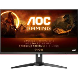 AOC LED-Monitor »U28G2AE/BK« 71 cm/28 ′′ 3840 x 2160 px 1 Reaktionszeit 60 Hz schwarz/rot