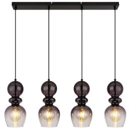Globo LIGHTING Hängeleuchte »CLARITY« E27 1 Stk. Hängelampe/Schlafzimmer/Wohnzimmer/schwarz/ 4 bauchige Gläser schwarz 0