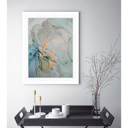 queence Bild &raquo;Bettina&laquo; Abstrakt Figuren Gem&auml;lde Kunst Spa gelb Acrylglas, Holz, Papier
