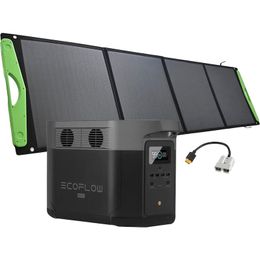 EcoFlow Solaranlage &raquo;Delta Max 1600 + 200W Offgridtec Hardcover Solartasche&laquo; Plug and play schwarz 4-seitig aufgebaut