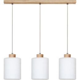 BRITOP LIGHTING Pendelleuchte »ZEFIR« E27 1 Stk. Naturprodukt aus Eichenholz, Hochwertige Glasschirme eichefarben