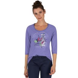 TRIGEMA Schlafanzug »Langarm Schlafshirt mit floralem Print« 1 Stk. tlg. lilie-C2C XL XL BIO DELUXE-Single-Jersey