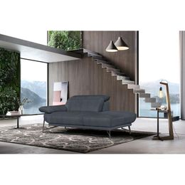 Egoitaliano Ottomane »Anais, erstklassiges Designsofa, Breite 179 cm, Fußfarbe schattengrau« Kopfteil verstellbar, Luxus-Microfaser, dunkelgrau...
