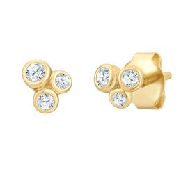 Glanzst&uuml;cke M&uuml;nchen GLANZST&Uuml;CKE M&Uuml;NCHEN Paar Ohrstecker &raquo;Set: GSM6024&laquo; mit Zirkonia gelbgold + wei&szlig; 4,4 Ohrstecker f&uuml;r Damen