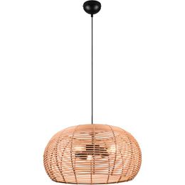 Trio LEUCHTEN Pendelleuchte »Inga« E27 1 Stk. warmweiß - kaltweiß Hängelampe Rattan in Korbgeflecht Optik, exkl 3xE27, höhenverstellbar natur