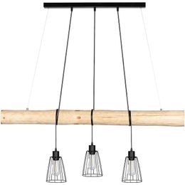 Spot-Light SPOT LIGHT Pendelleuchte »TRABO« E27 Hängeleuchte, mit Massivholzbalken Ø 8-12 cm, Naturprodukt, Kürzbar holzfarben/schwarz