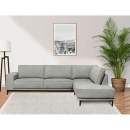 OTTO HOME PLACES OF STYLE Ecksofa »Casina« mit abgerundeter Ottomane, in einem weichen Chenille-Stoff dolphin