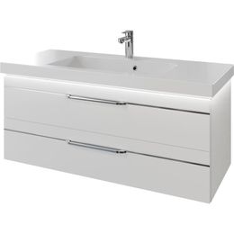 SAPHIR Waschtisch »Serie Balto Mineralmarmor-Waschtisch mit Unterschrank, 123 cm breit« 2 Stk. tlg. Waschplatz mit 2 Schubladen, Badschrank in...
