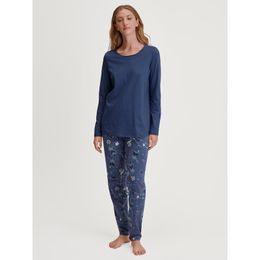 Calida Schlafanzug »Fruity Dreams« 2 Stk. tlg., Rundhals, Langarm, Pure Cotton, weich cobalt blue M (44/46) M (44/46) Damen Pyjama von Calida