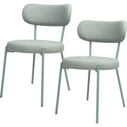 Tom Tailor HOME 4-Fußstuhl »SOFT PAD CHAIR« (Set) 2 Stk. Webstoff Esszimmerstuhl, 4-Fußgestell, mit Rückenausschnitt Dark Pond/Sage + Sage