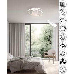 REALITY LEUCHTEN LED Deckenleuchte »UMEA Deckenventilator mit Beleuchtung, Rotor schwenkbar, Fernbedienung« LED-Board 1 Stk. warmweiß - kaltweiß...
