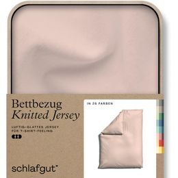 Schlafgut Bettbezug »Knitted Jersey uni, aus Bio-Baumwolle mit Elasthan, Reißverschluss« bügelfrei, Mix & Match Bettwäsche: passender Kissenbezug...