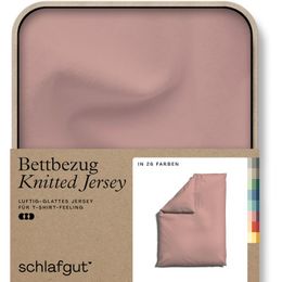 Schlafgut Bettbezug »Knitted Jersey uni, aus Bio-Baumwolle mit Elasthan, Reißverschluss« bügelfrei, Mix & Match Bettwäsche: passender Kissenbezug...