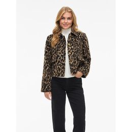Vila Steppjacke »VISIMBA L/S SHORT JACKET« ohne Kapuze Black Beauty Print:LEOPARD 38 38 Jacke von Vila