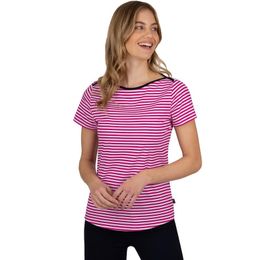 TRIGEMA T-Shirt »Geringeltes T-Shirt in verschiedenen Farben« 1 Stk. tlg. magenta L L DELUXE-Single-Jersey