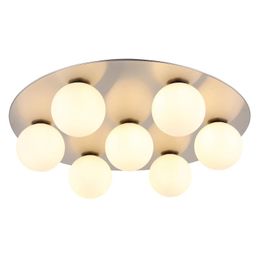 Globo LIGHTING Deckenleuchte »RIHA« G9 1 Stk. Warmweiß Deckenlampe/rund/Wohnzimmer/Schlafzimmer/modern Nickel matt