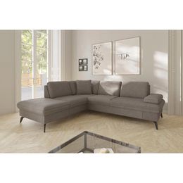 Sit & More sit&more Ecksofa &raquo;Morris Jubi L-Form, B: 238 cm&laquo; mit Armteilfunktion & 1 Zierkissen, optional Bettfunktion grau 100% Polyester