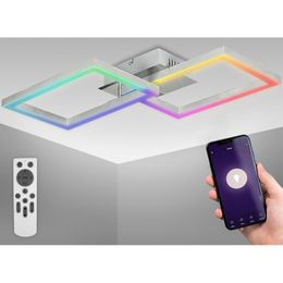 B.K.LICHT LED Deckenleuchte »BK_FR1319 WiFi RGB LED-Deckenlampe, App und Fernbedienung, Dimmbar« LED-Modul 1 Stk. warmweiß - kaltweiß Warmweiß,...