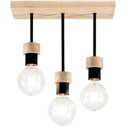 BRITOP LIGHTING Deckenleuchte »CHANDELLE« E27 1 Stk. Naturprodukt aus Eichenholz eichefarben/schwarz