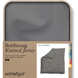 Schlafgut Bettbezug »Knitted Jersey uni, aus Bio-Baumwolle mit Elasthan, Reißverschluss« bügelfrei, Mix & Match Bettwäsche: passender Kissenbezug...