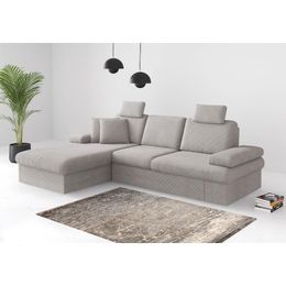 Sit & More SIT&MORE Ecksofa »Moreno L-Form, B: 247 cm« mit Armteilverstellung, optional Bettfunktion hellgrau 0