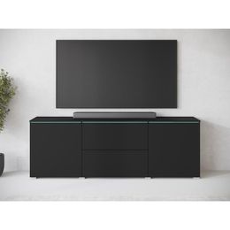 Inosign Lowboard Lowboard Vera, 2 Türen/2 Schubladen, TV-Schrank mit viel Stauraum graphite schwarz matt Großer Stauraum – ausgestattet mit 2...