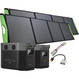 EcoFlow Solaranlage &raquo;Delta Max 1600 + 2 x 200W Offgridtec Hardcover Solartasche&laquo; mit 1x Delta Max Erweiterungsakku 2016Wh, Plug and play schwarz...