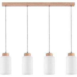 Spot-Light SPOT LIGHT Pendelleuchte »BOSCO WOOD« E27 Hängeleuchte, Naturprodukt aus Eichenholz, Schirm aus Glas eichefarben/holzfarben/weiß