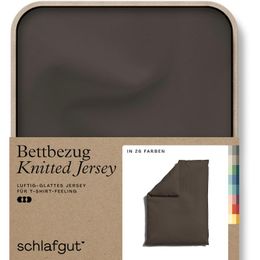 Schlafgut Bettbezug »Knitted Jersey uni, aus Bio-Baumwolle mit Elasthan, Reißverschluss« bügelfrei, Mix & Match Bettwäsche: passender Kissenbezug...