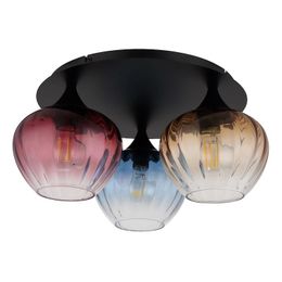 Globo LIGHTING Deckenleuchte »SANDER« E27 1 Stk. Gläser, Deckenlampe, Wohnzimmer, Esstisch schwarz matt