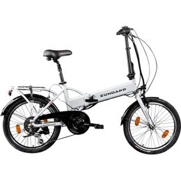 Z&uuml;ndapp Z&uuml;ndapp Unisex &raquo;Z101&laquo; 6 Gang Shimano Tourney Schaltwerk Kettenschaltung Heckmotor 250 W Pedelec, Elektrofahrrad f&uuml;r Damen u. Herren wei&szlig;