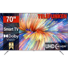 Telefunken LED-Fernseher »D70V850M5CWH« 177 cm/70 ′′ Smart-TV Dolby Atmos, USB-Recording, Alexa Built-In schwarz Dolby Atmos, HD+ 6 Monate GRATIS,...