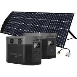 EcoFlow Solaranlage &raquo;Delta Max 1600 + 180W FSP-2 Offgridtec Faltbares Solarmodul&laquo; mit Delta Max Erweiterungsakku 2016Wh, Plug and play schwarz...