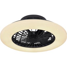 Globo LIGHTING Deckenleuchte »TRAVO« LED-Modul 1 Stk. Ventilator/ Küche / Wohnbereich / Schlafzimmer /schwarz / Flügel innen schwarz
